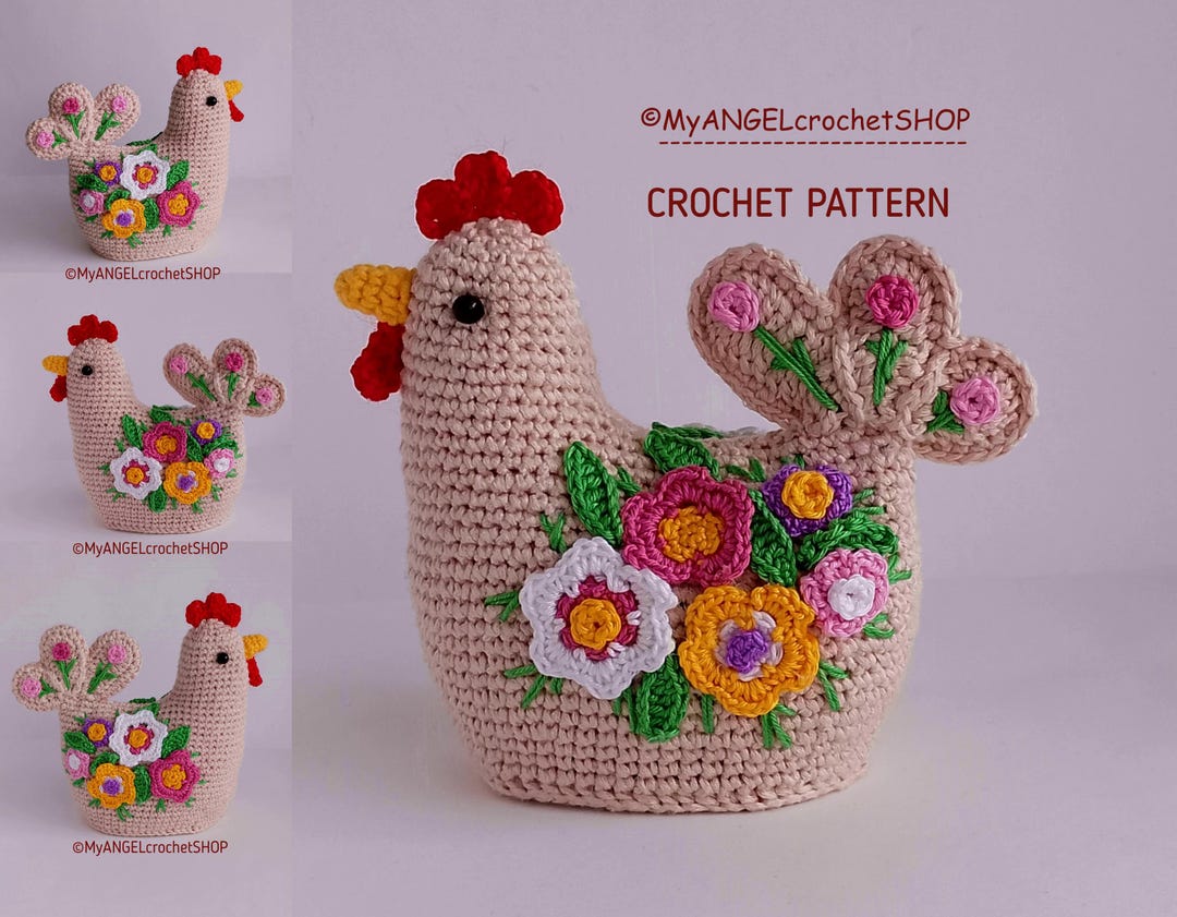 Crochet Pattern Hen, Chicken, Easter Hen, Easter Chicken, Easter Decor ...