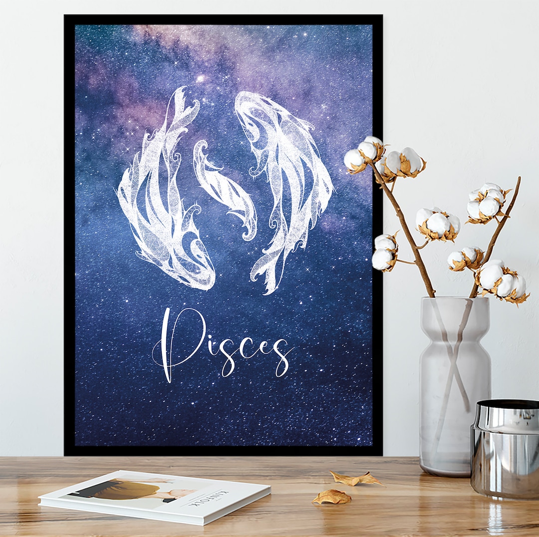 Sternzeichen Poster Pisces Fische - Zodiac Sign - Print Sternbild ...