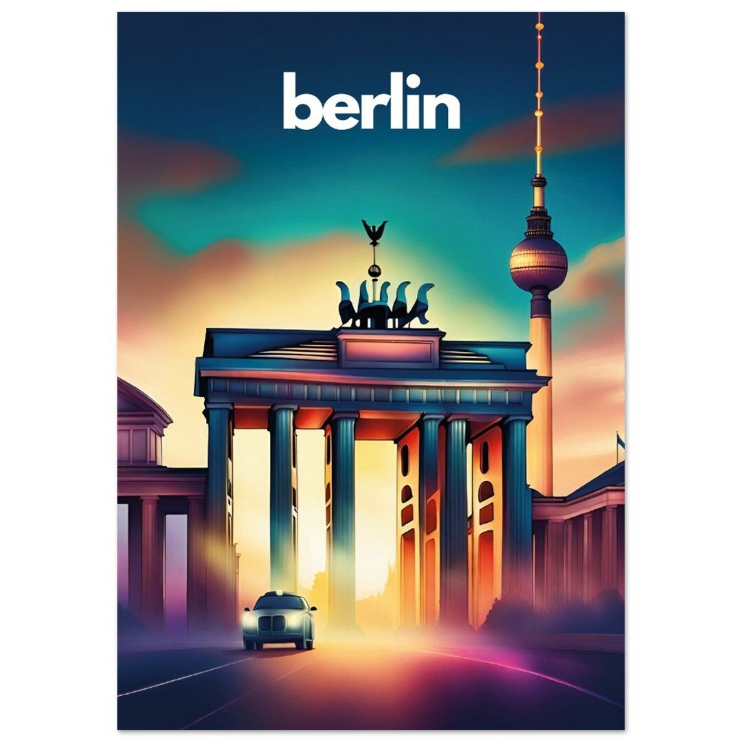 Berlin Reiseposter Skyline Deutschland Poster Berlin Vintage Poster ...