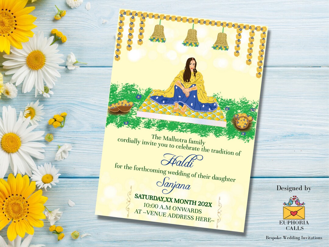 EDITABLE Haldi Digital Invite for Indian Brides as Haldi Decor - Etsy