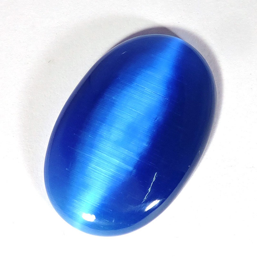 96.20 Carat Very Nice Blue Flashy Cat's Eye Moonstone Oval Shape ...