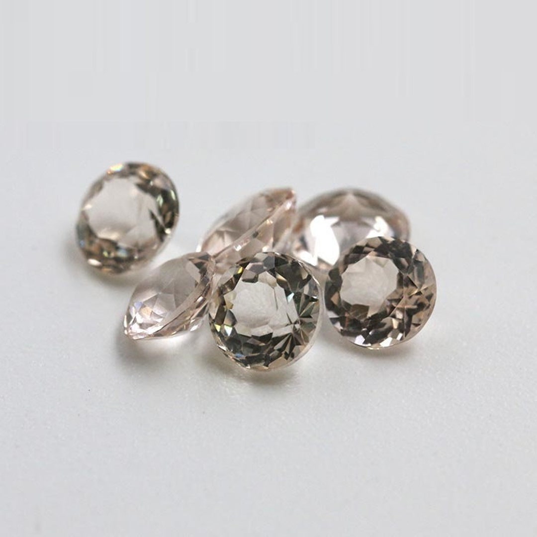 Wholesale Lot Natural Peach Morganite 4mm 5mm Round Faceted Cut Peach ...