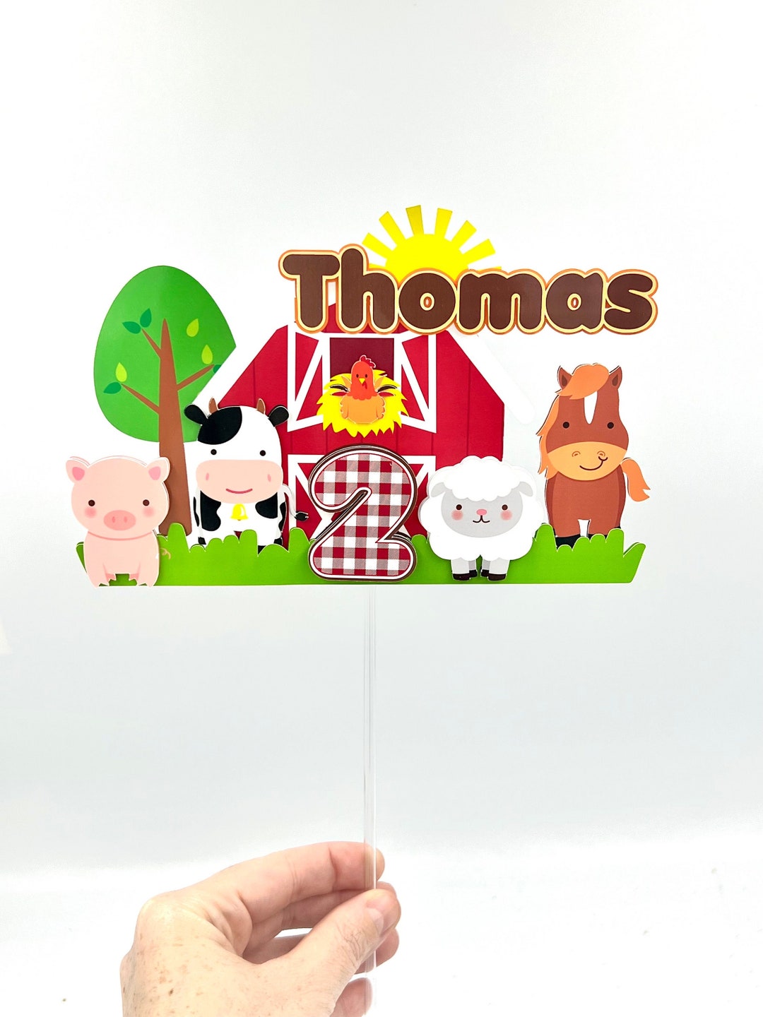 Farm Cake Topper, Farm One Cake Topper, Farm Animals Cake, Farm ...