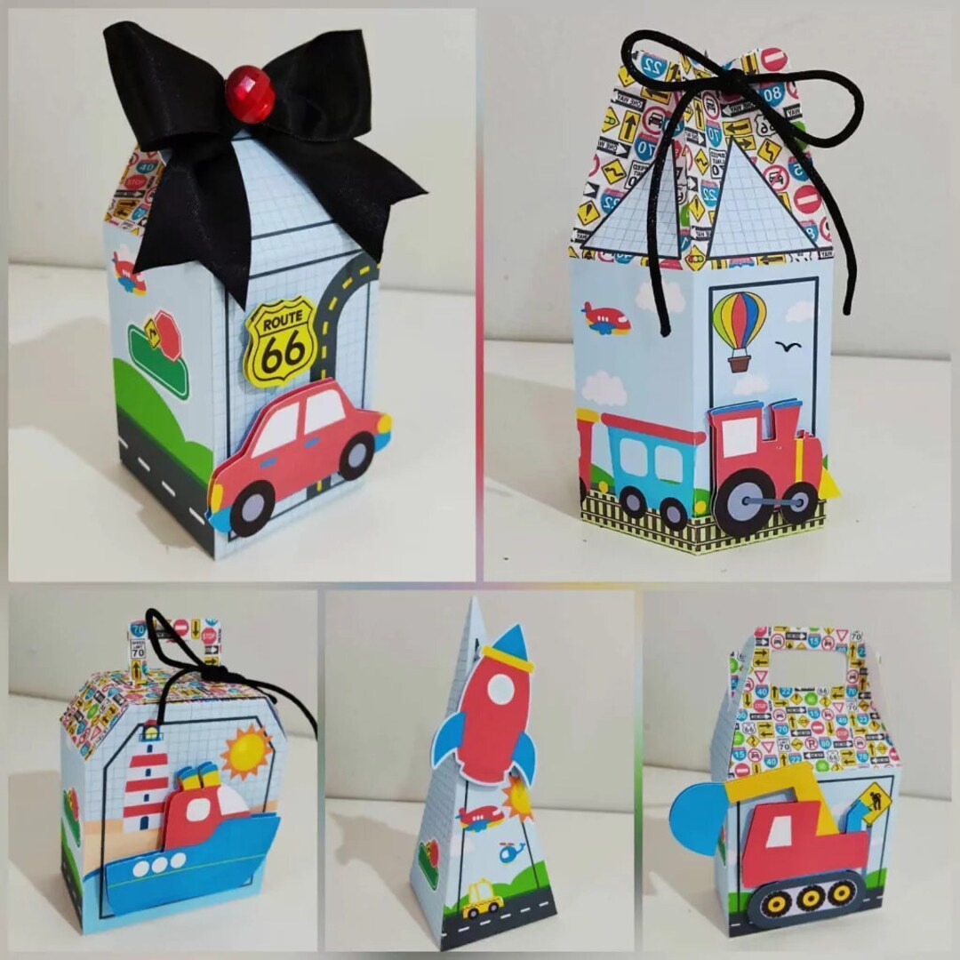 Transportation Favor Box Kids Party Favors Transport Car Truck Birthday ...