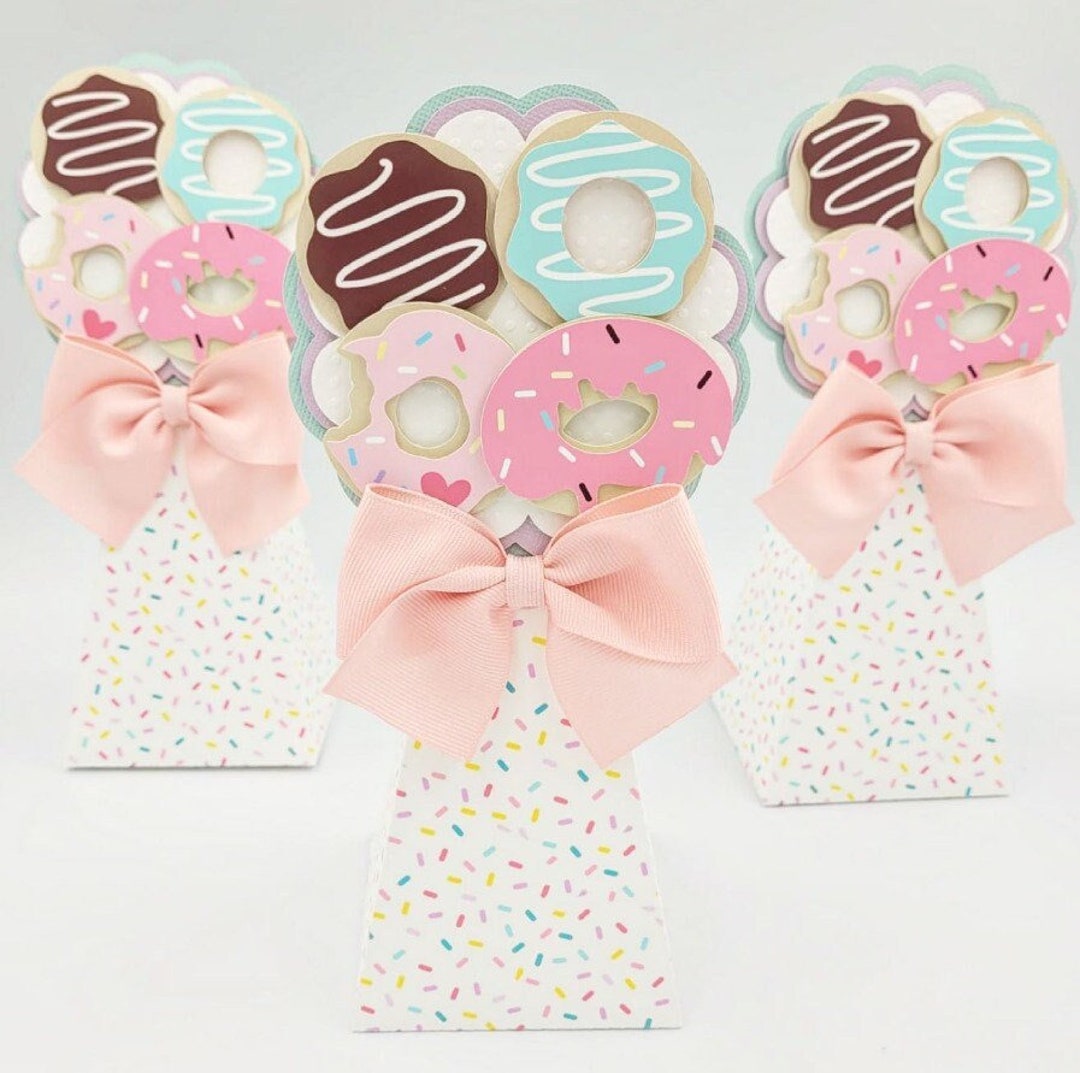 Set of 3 Pyramid Donut Box, Sprinkle Favor Box,pastel Colors Candy Box ...