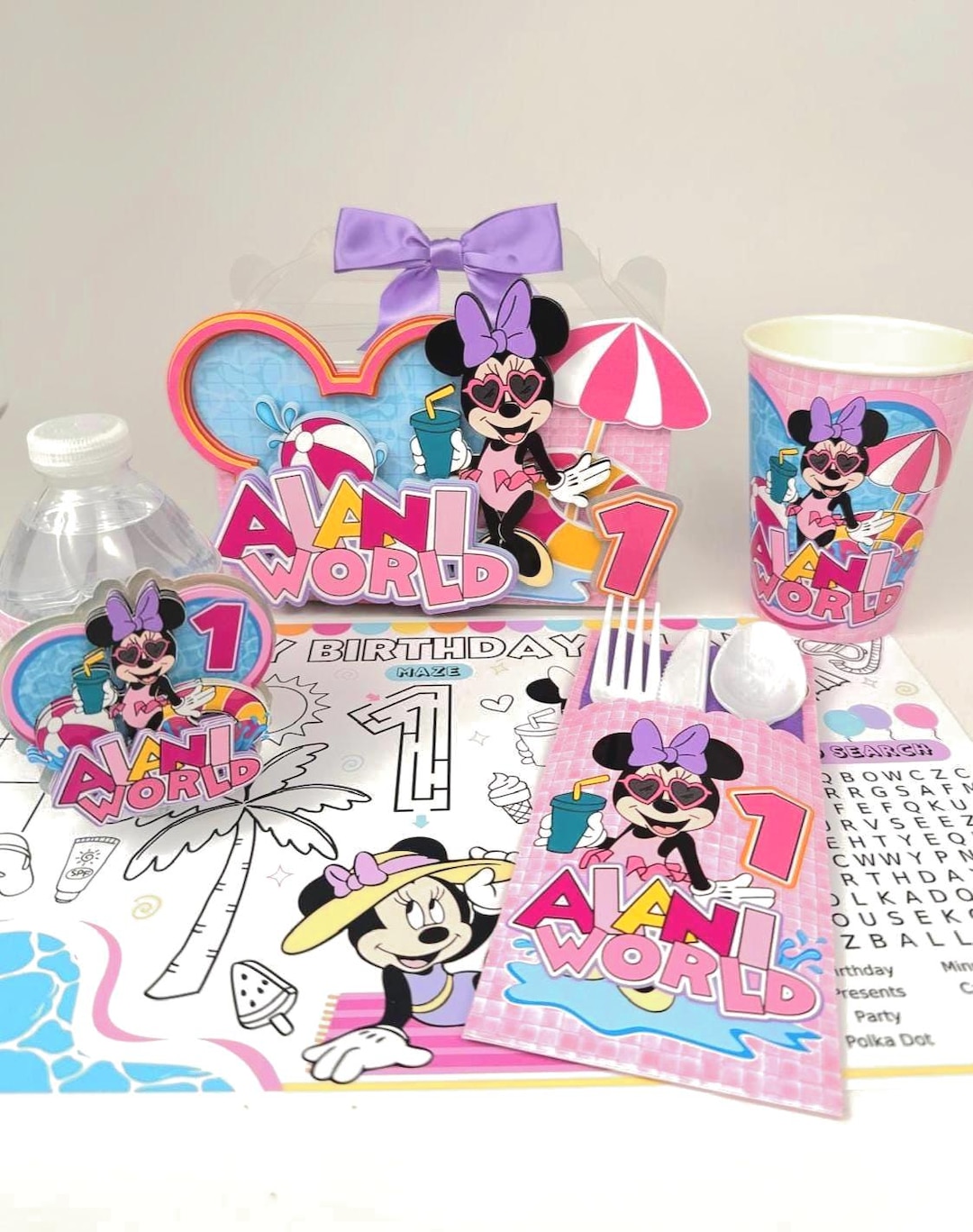 Minnie Mouse Pool Party Favors, Custom Activity Set - Etsy