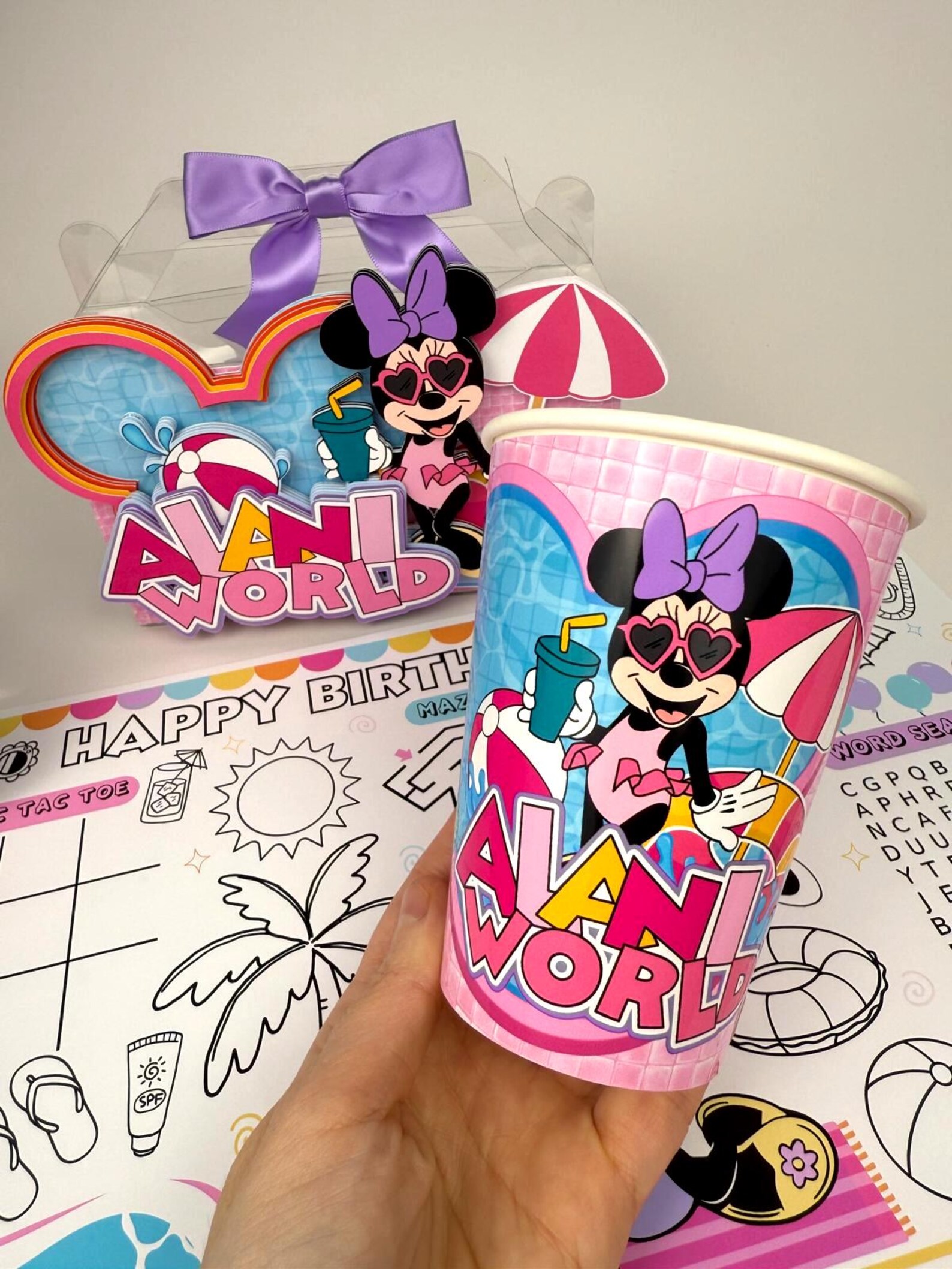 Minnie Mouse Pool Party Favors, Custom Activity Set - Etsy