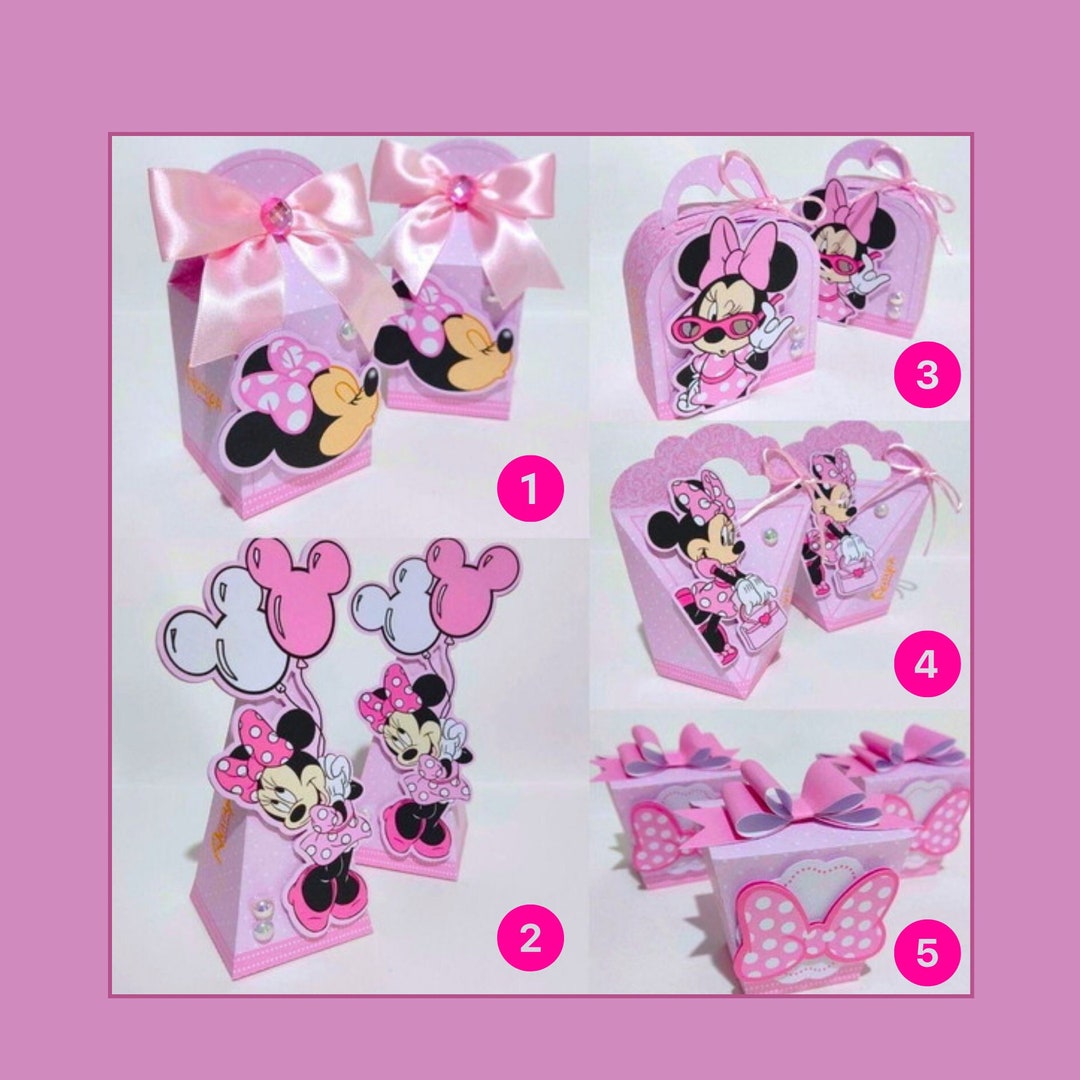 Pink Minnie Mouse Favor Box Personalized Favor Box Minnie - Etsy