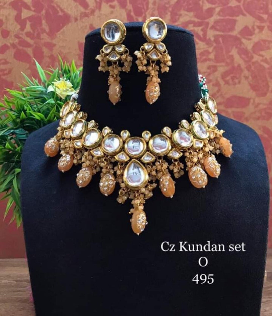 Tanjore Kundan Necklace Set, Simple Kundan Set, Multi Color Kundan Set ...