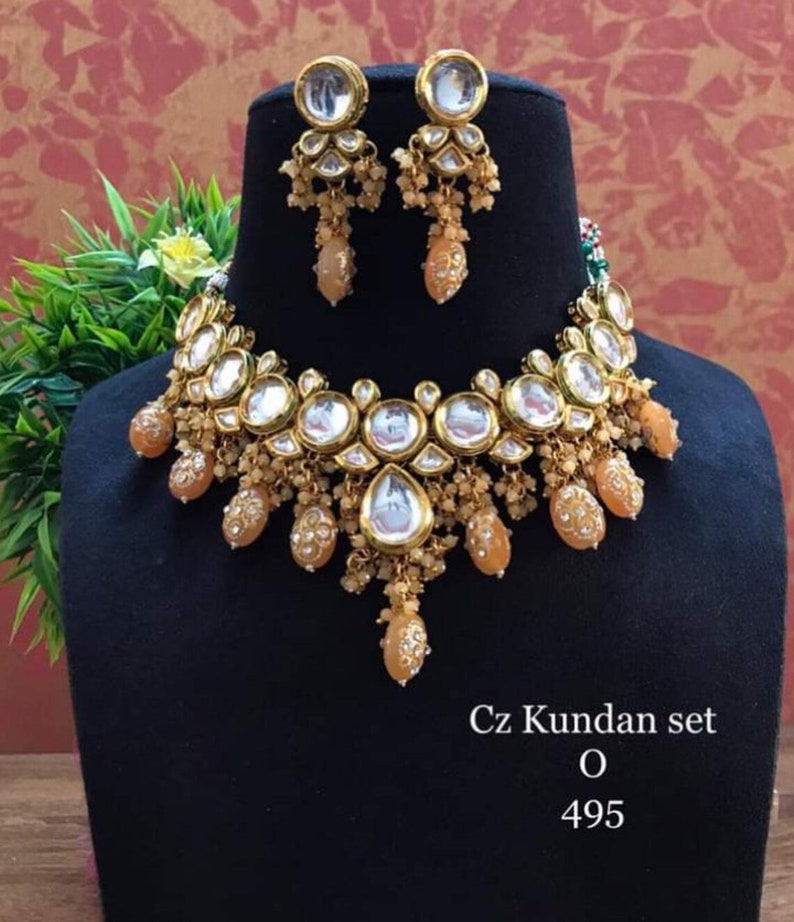 Tanjore Kundan Necklace Set Simple Kundan Set Multi Color - Etsy