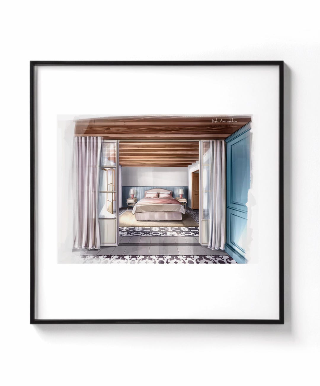 Digital Download: Custom Interior Portrait, Unique Design Architecture ...