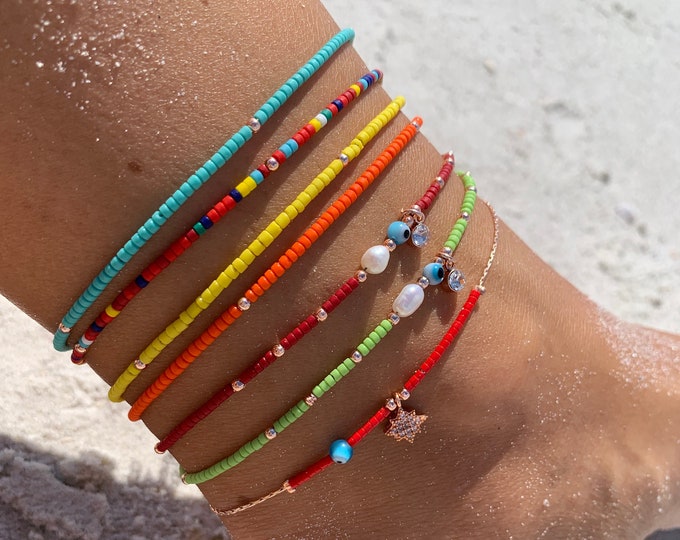 Beaded Anklet Seed Bead Anklet Boho Anklet Ankle Bracelet | Etsy