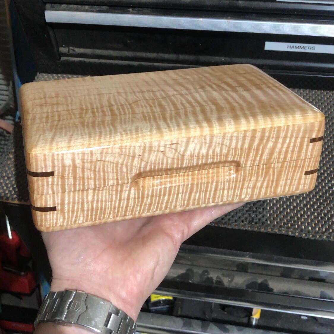 Curly Maple Humidor Stash Box with Spanish Cedar - Etsy