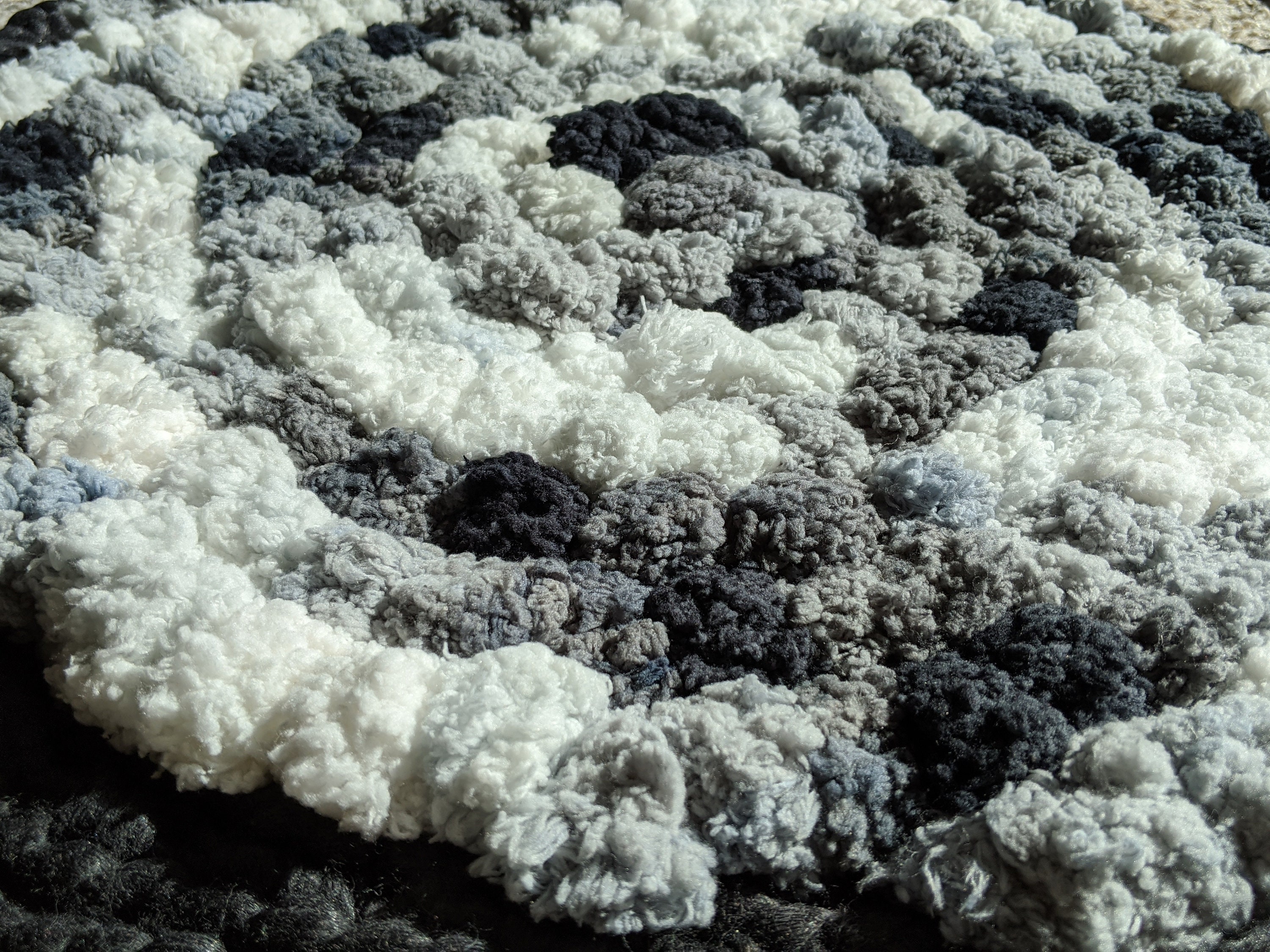 Thick Fluffy Round Crochet Rug 100% Polyester Mixed Colors - Etsy