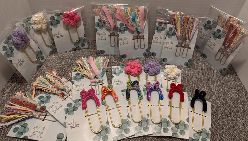 Bookmark/crochet Bookmark/crochet Clip/ribbon Clip/planner Paper Clip ...
