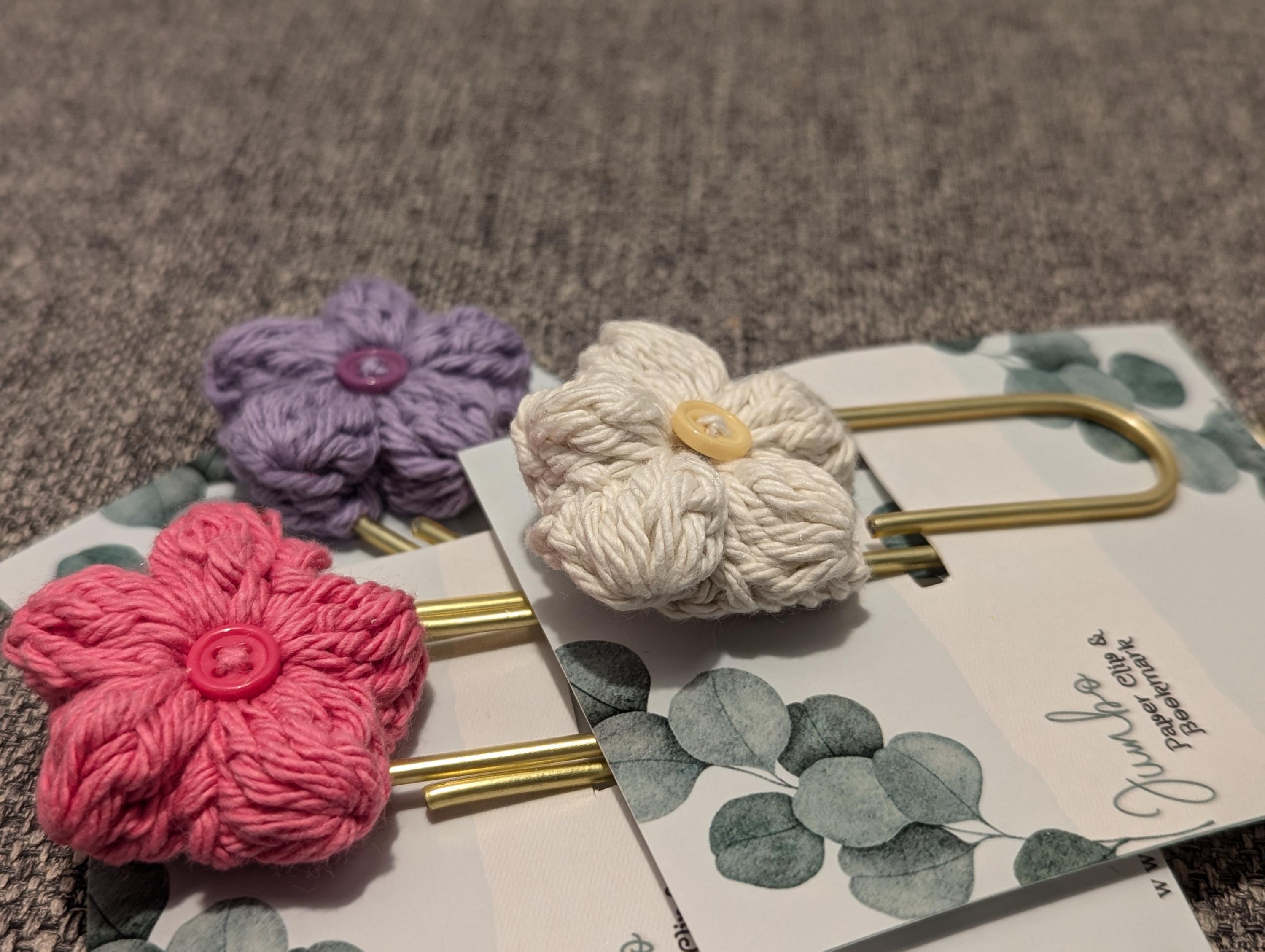 Bookmark/crochet Bookmark/crochet Clip/ribbon Clip/planner Paper Clip ...