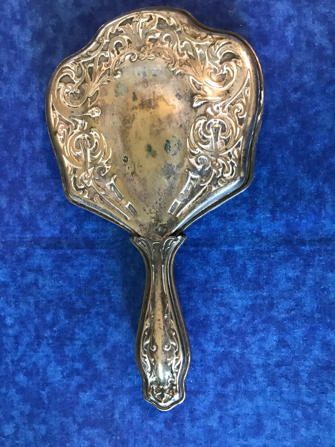 Vintage A Hand Held Mirror Silver Plated - Etsy