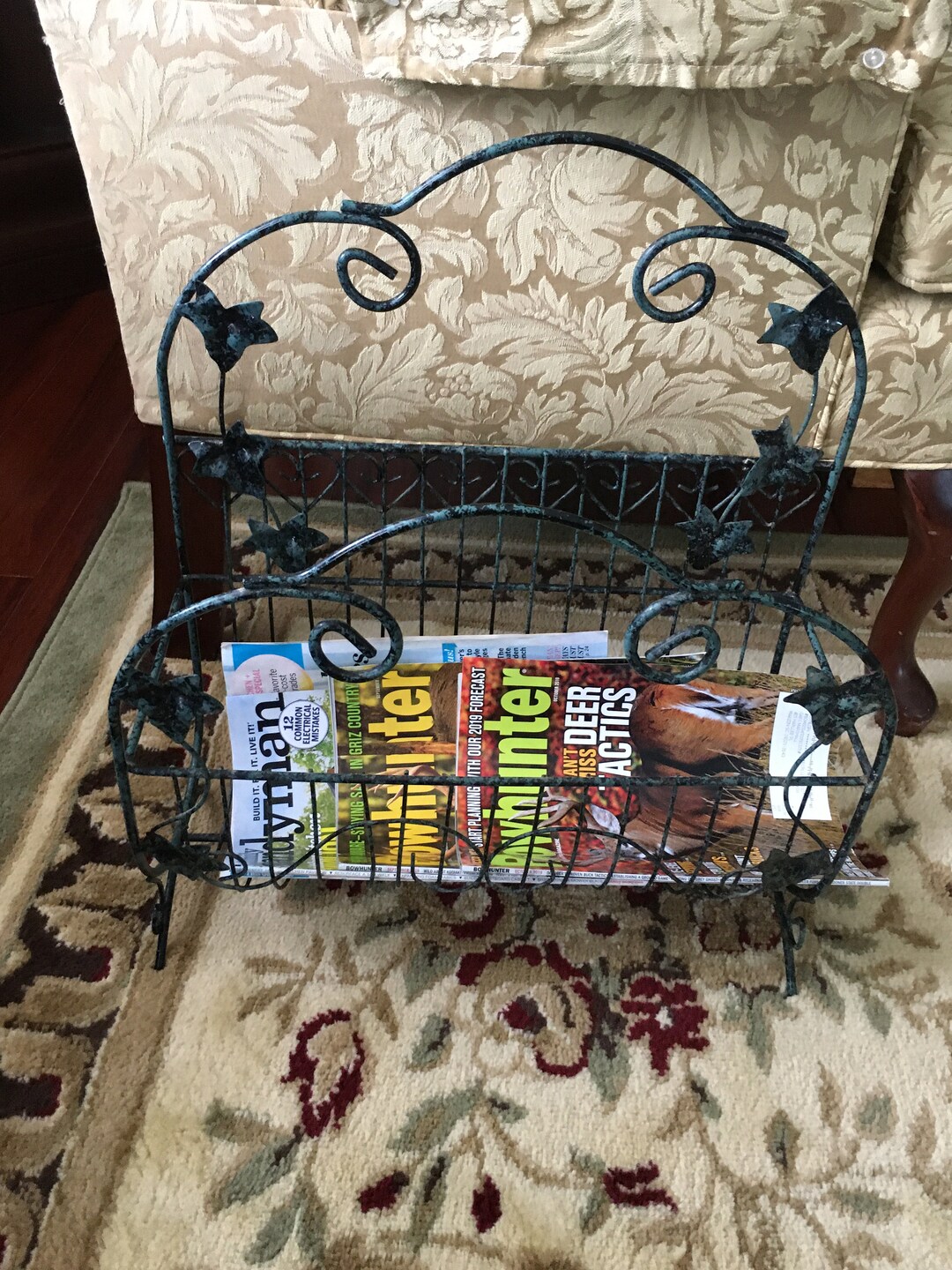 Vintage Metal Magazine Rack - Etsy