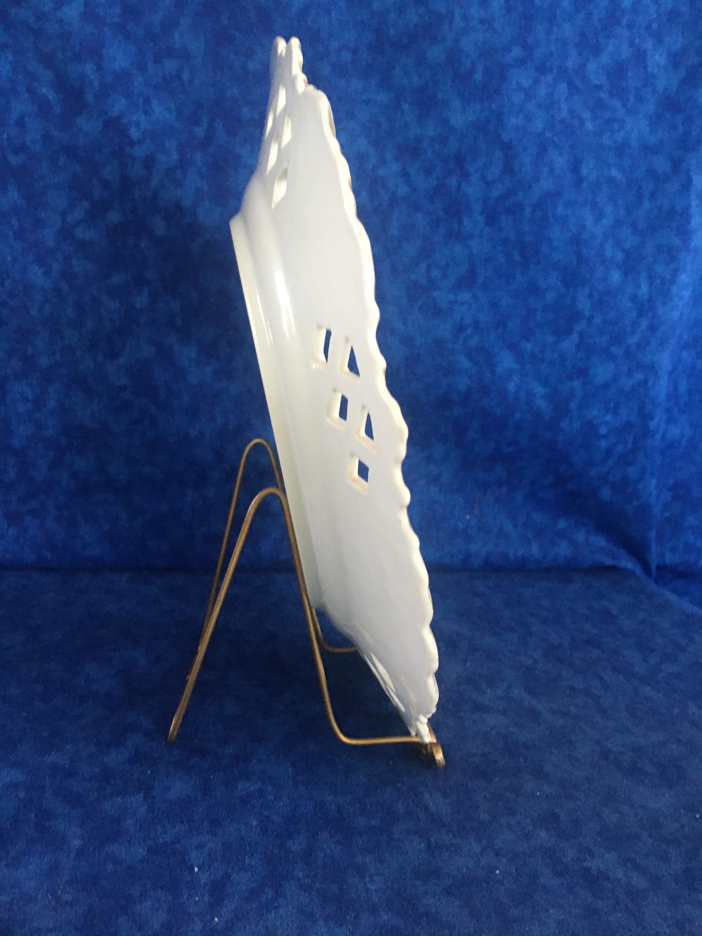 Vintage Cut Out Plate with Flowers & Fruit | Etsy