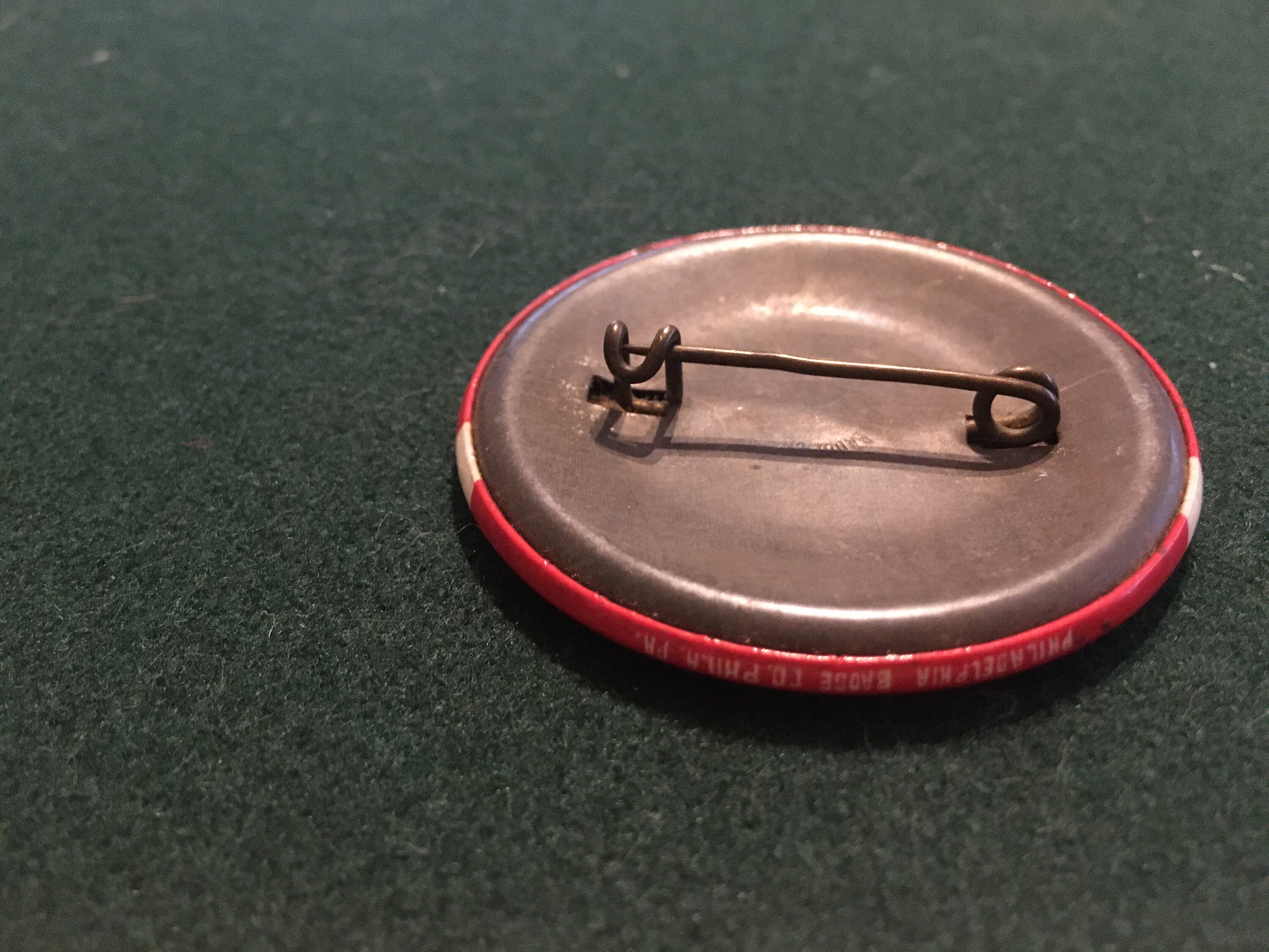 Vintage Red Tin Pin With Nipper Etsy