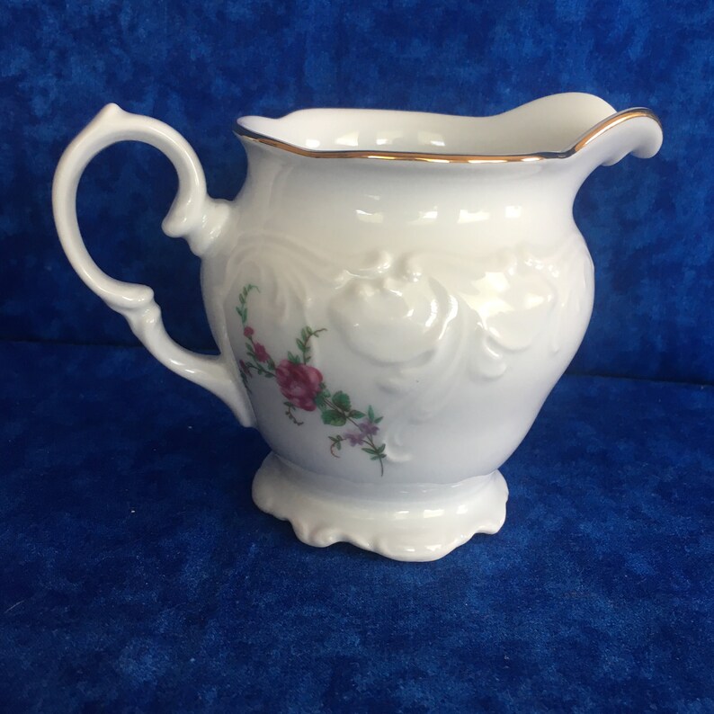 Vintage Bavarian Rose Creme Pitcher - Etsy