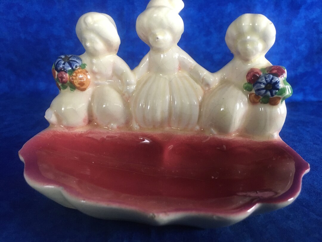 Vintage Delft or Devon Chalk Ware Figurines - Etsy