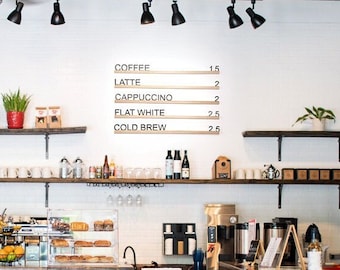 Wall Mounted Menu Rails, Cafe Wall Menu, Changeabe Letter Board ...