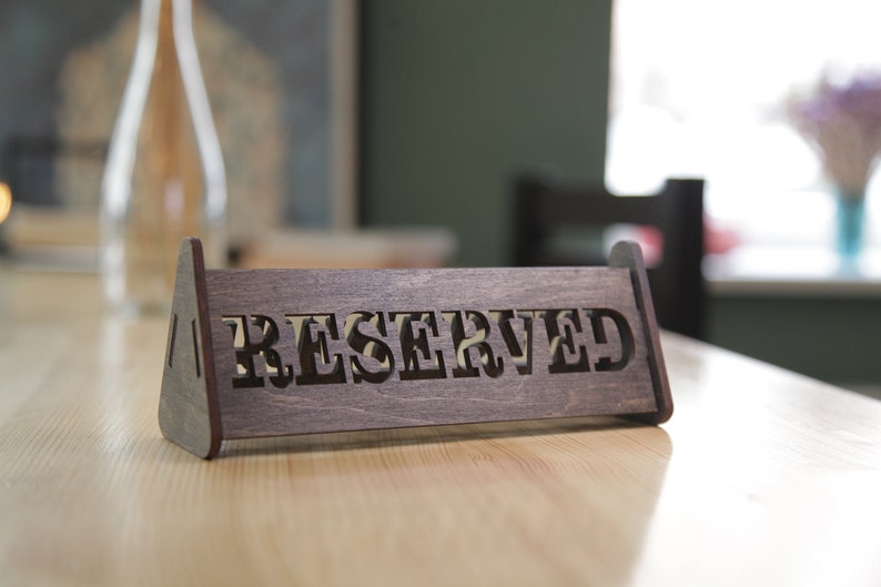 Reserved Table Wooden Sign, Custom Wood Table Display for Restaurant ...