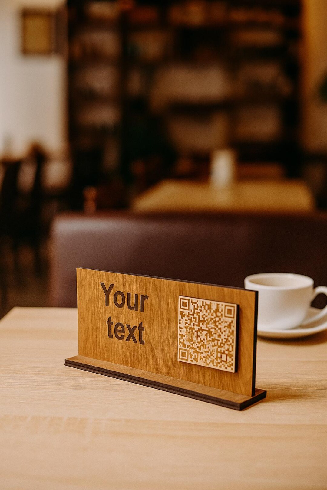 Custom QR Code Wooden Sign, Restaurant Menu Sign, Wifi QR Plaque, Scan ...