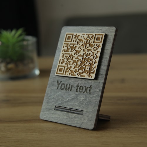 Custom Made QR Code Menu Sign Custom Engraved Wooden - Etsy Israel