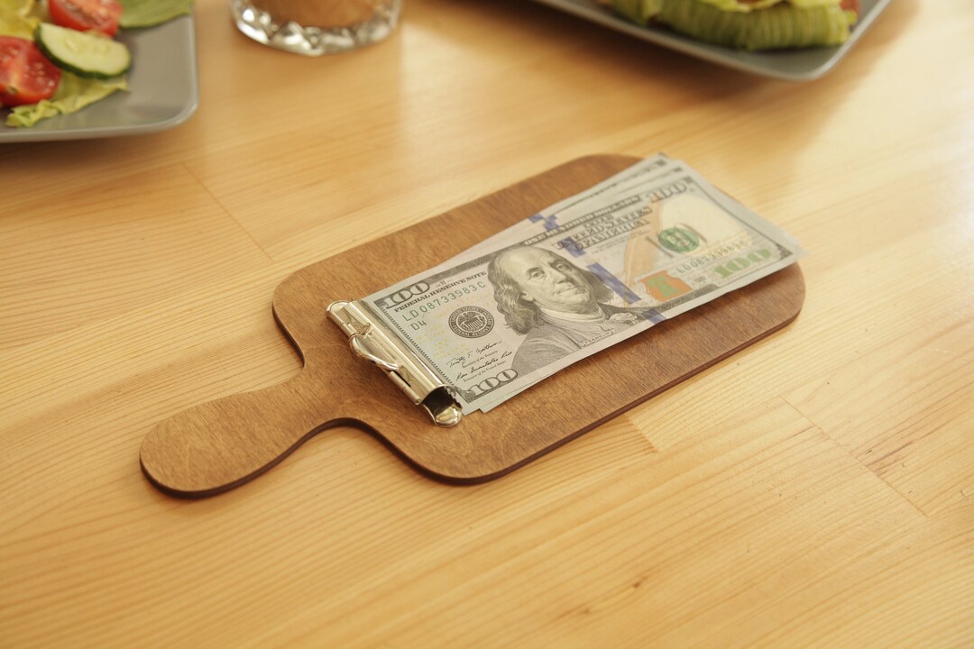 Custom Engraved Wood Check Presenter, Restaurant Checkbook Cover Holder ...