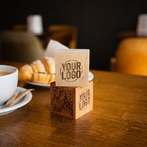 Custom Wooden QR Code Sign, QR Code Menu Sign, Wood Logo Sign, Custom ...