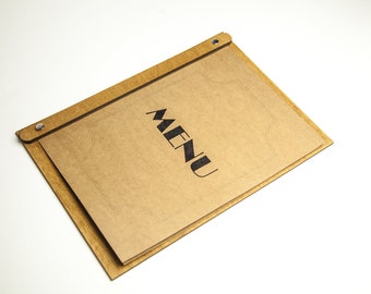 Laser Cut Menu Cover Wood File - Etsy