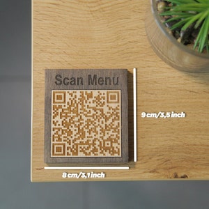 Custom QR Code Wooden Social Media Sign, QR Code Sign for Salon ...