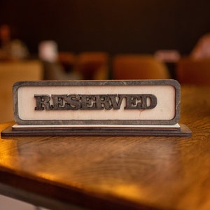 Custom Reserved Table Sign, Reserved Seat Sign, Table Sign, Reception ...