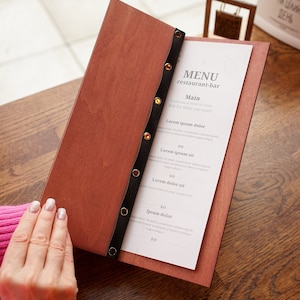 Custom Wine List Menu Cover, Wood Drink Menu, Wooden Menu Holder, Menu ...