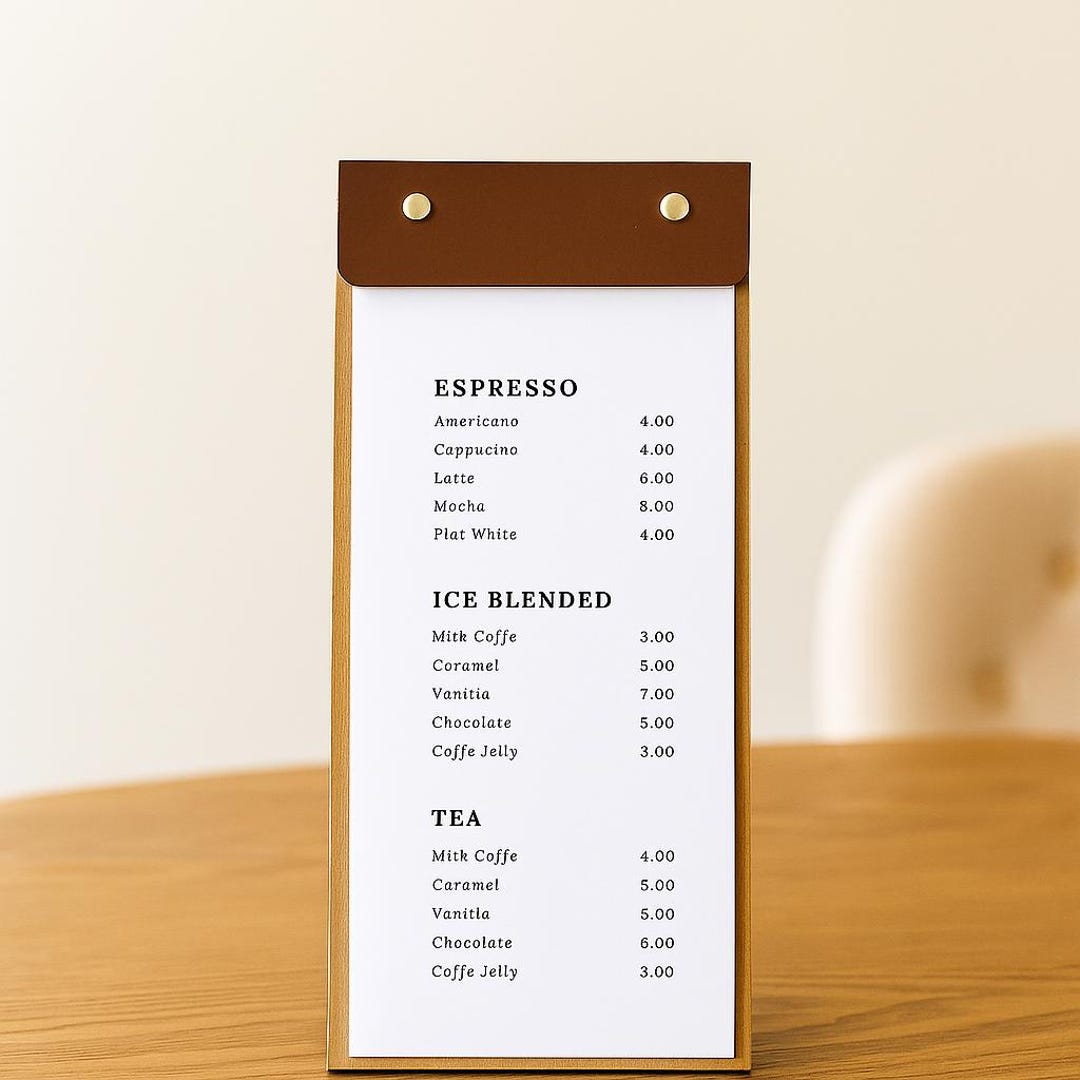 Engraved Wood Menu Board, Rustic Restaurant Menu Holder, Wine List ...