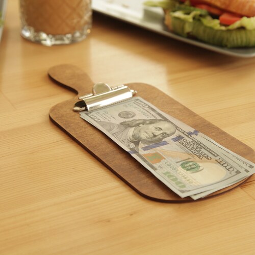 Check Holder Eco Leather Check Presenter FREE ENGRAVING - Etsy