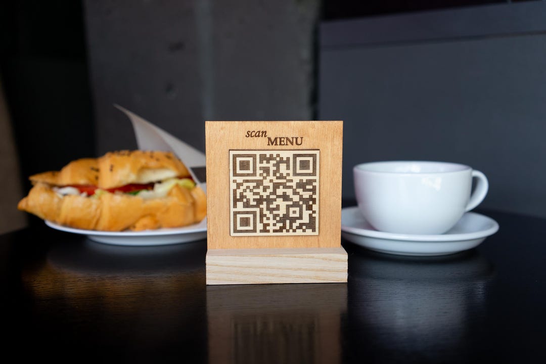 QR Code Menu, QR Code Menu Sign, Wooden Qr Cod Sign - Etsy