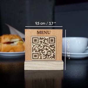 QR Code Menu, QR Code Menu Sign, Wooden Qr Cod Sign - Etsy