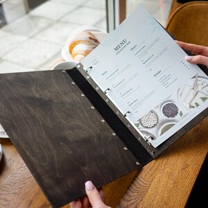 Wooden Menu With 4 Ring Clamp, Menu Cover, Restaurant Menu Cover - Etsy