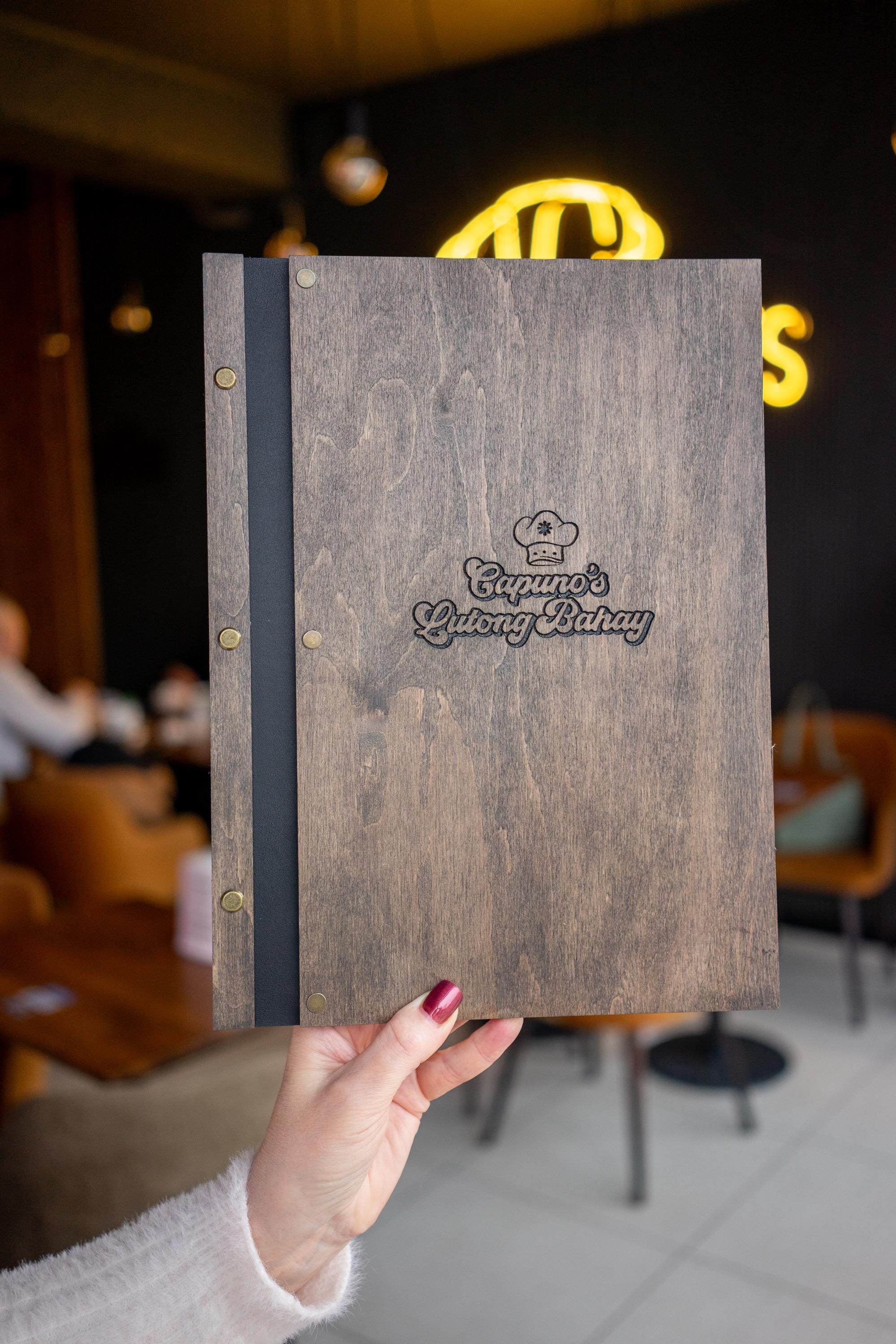 Personalized Restaurant Menu, Wood Restaurant Menu, Custom Size Menu ...