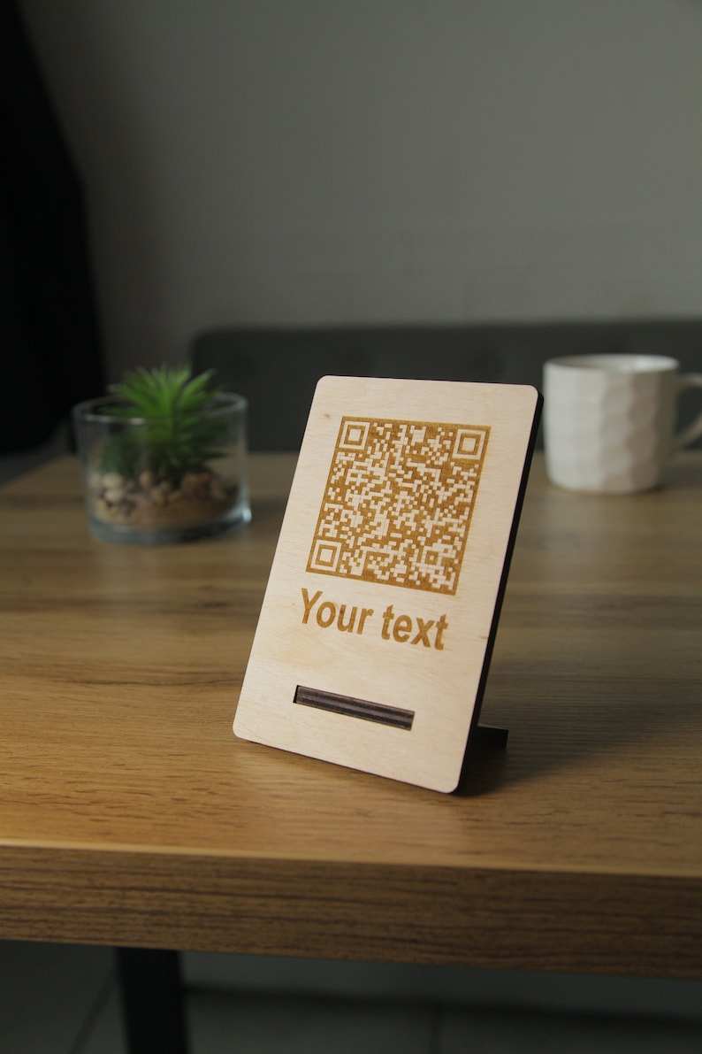 QR Code Menu QR Code Menu Sign Wooden Qr Cod Sign - Etsy