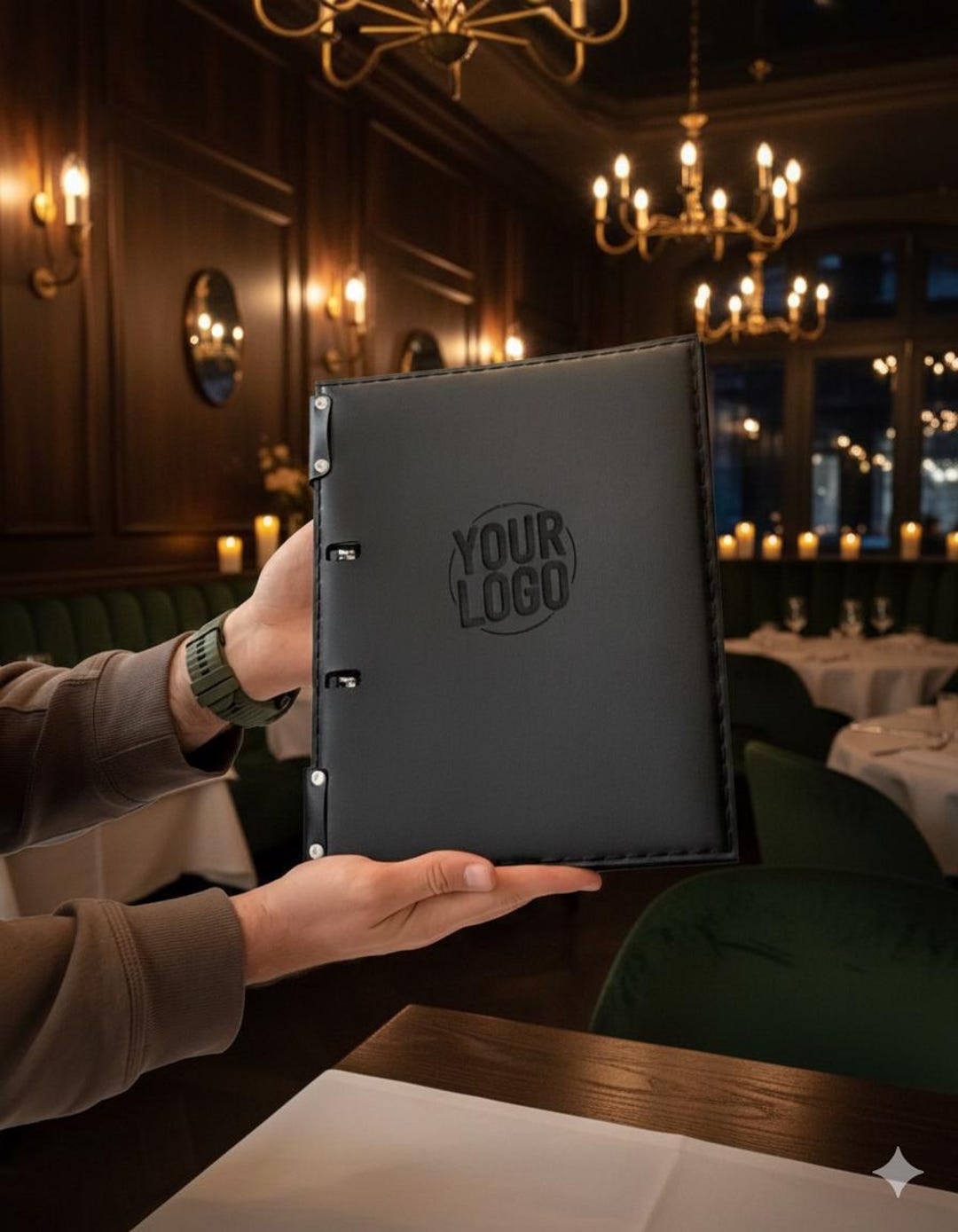 Custom Leather Menu Cover, Restaurant Menu Folder, Engraved Menu Board ...