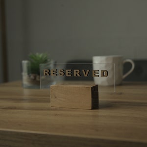 Acrylic Reserved Sign, Acrylic Wedding Sign, Custom Acrylic Sign - Etsy