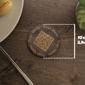 Personalized QR Code Menu for Bar Salon Cafe, Circle QR Code Menu Sign ...