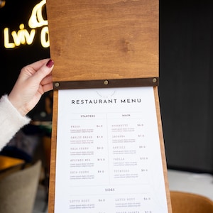 Wooden Menu Board for Restaurant or Bar, Custom Wedding Cocktail Menu ...