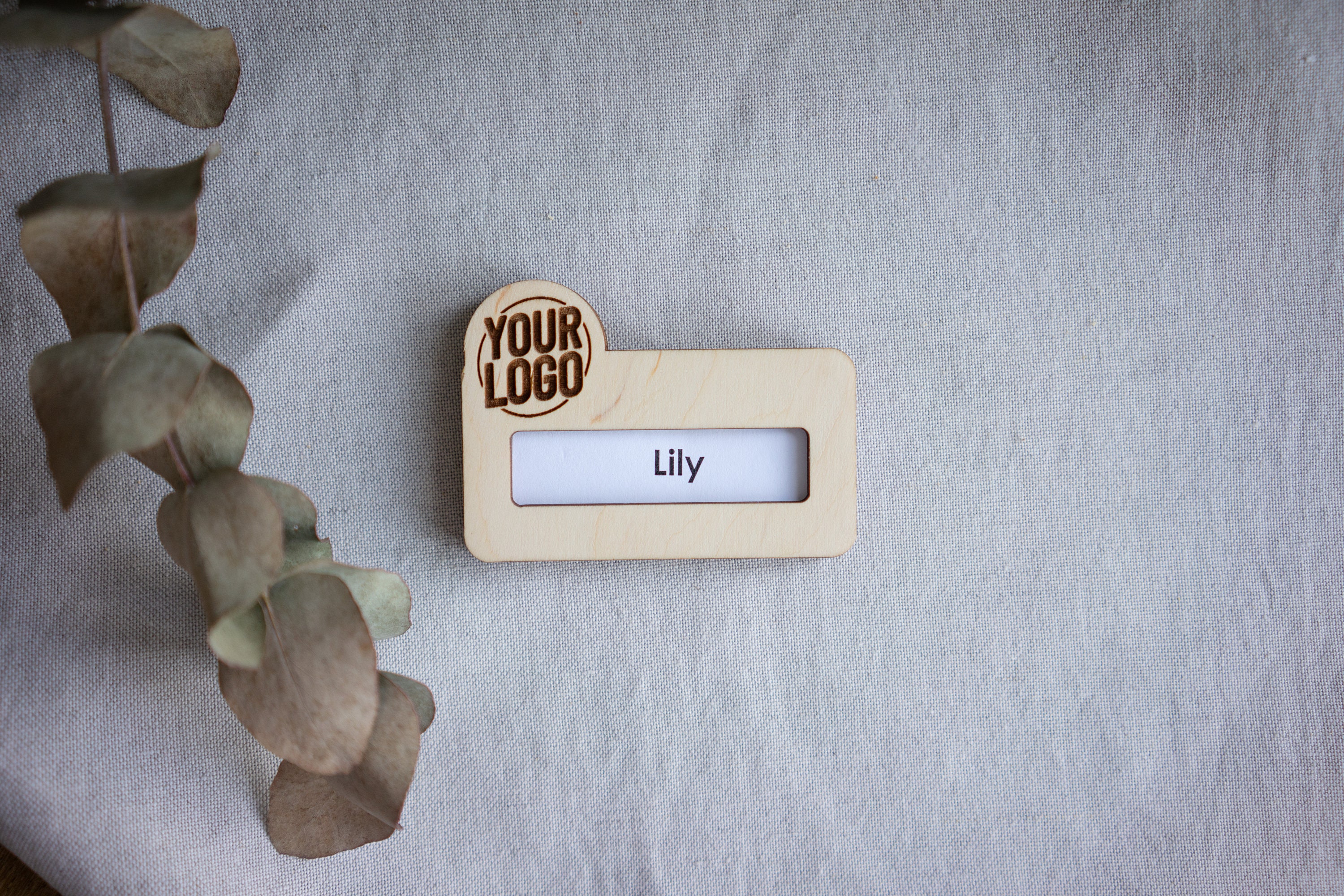 Business Name Tags, Wooden Badge, Cafe Name Badges - Etsy