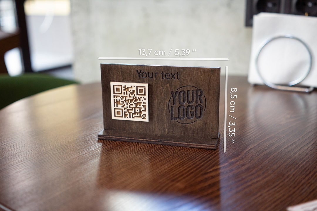 Custom Logo Table Sign, Qr Code Menu Plaque, Scan to Pay Business Sign ...