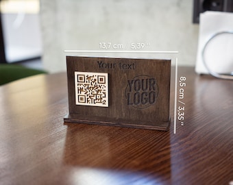 Custom QR Code Menu Wooden QR Code Sign Digital Menu San Menu Sign Wifi ...